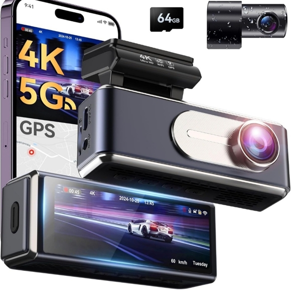 Unbranded | Car Audio, Video & GPS | 4k 5g Gps Dash Cam Black | Poshmark